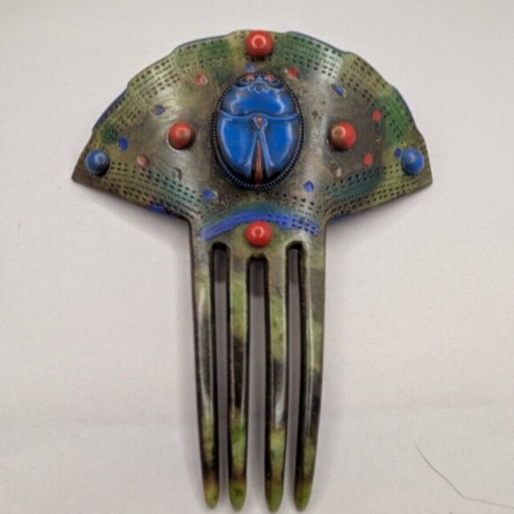 Vintage | Accessories | Vintage98s Egyptian Revival Scarab Decorative ...